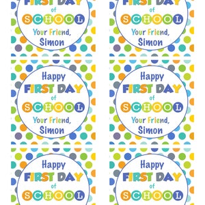 First Day of School Favor Tag, First Day of School Tags, PRINTABLE ...