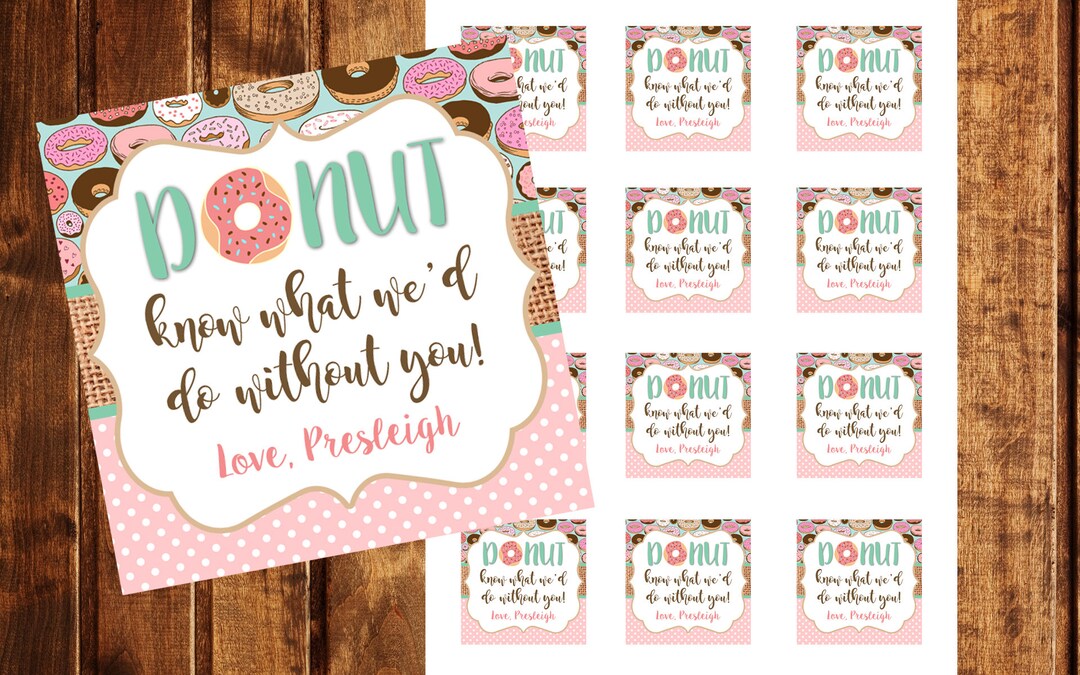 Donut Favor Tags, Donut Gift Tags, Donut Thank You Tags, Donut Birthday ...