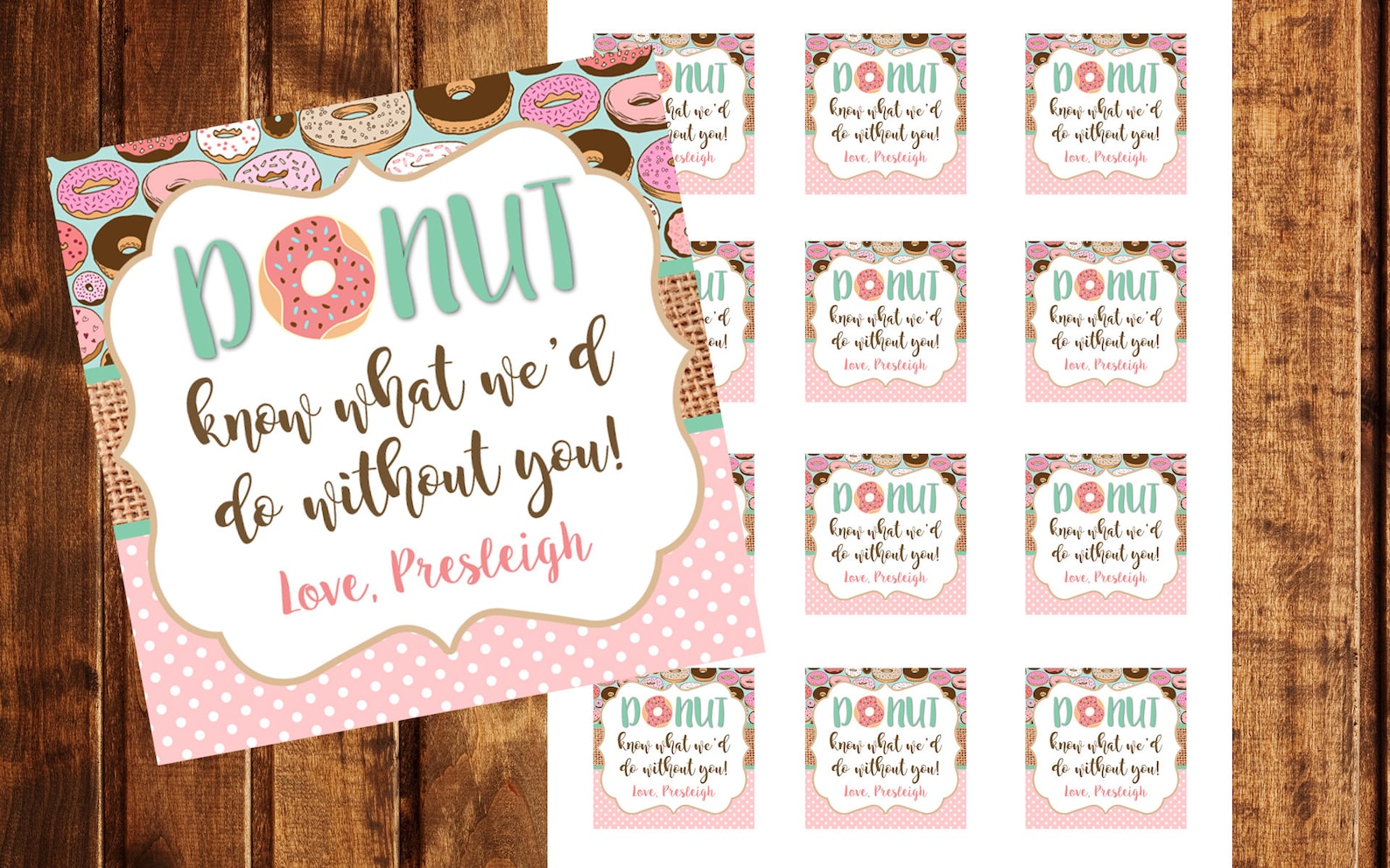 Donut Favor Tags Donut Gift Tags Donut Thank You Tags Donut - Etsy