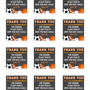 All Star Sports Favor Tags - All Star Sports Gift Tags - Sports Thank ...