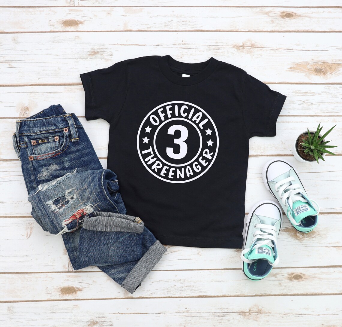 Official Threenager Birthday T-shirt, Birthday Boy Shirt, Three Year ...