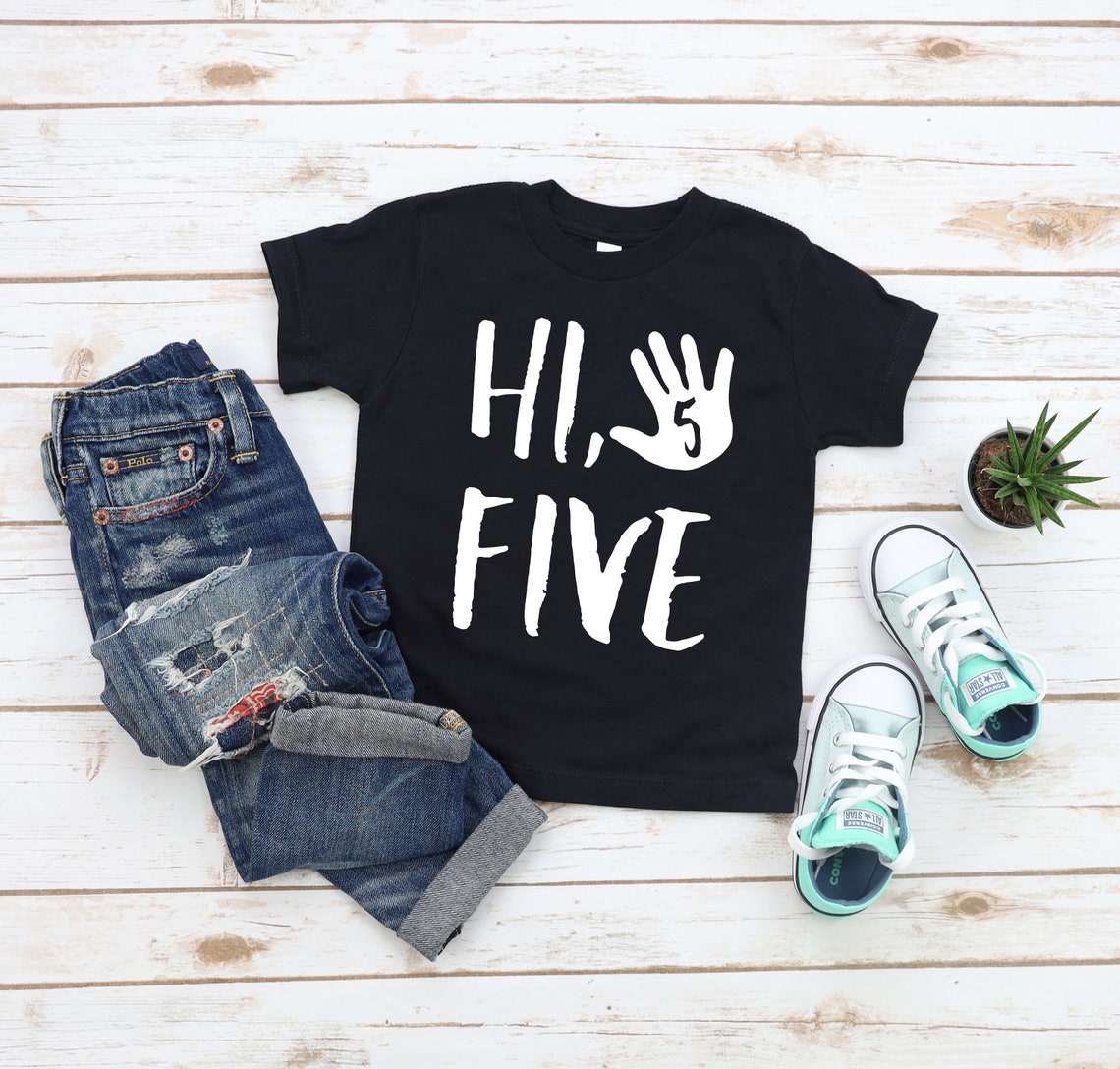 High Five Birthday T-shirt Birthday Boy Shirt Five Year Old | Etsy