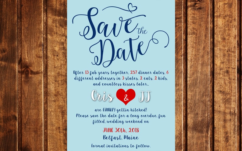 Save the Date Invitation, Save the Date Postcard, Engagement Card, Save ...