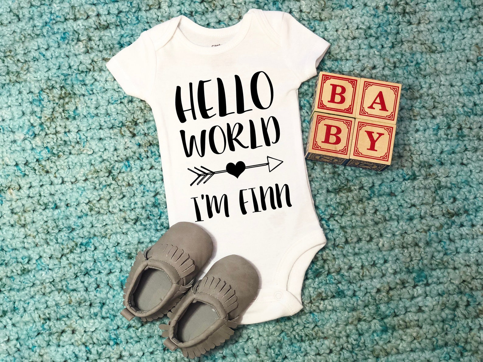 Hello World Newborn Outfit Personalized Baby Boy Outfit | Etsy