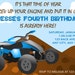 4 Wheeler Invitation, 4 Wheeler Birthday Party Invitations, Four ...