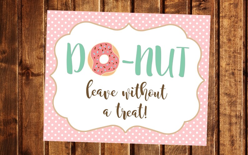 Donut Party Sign Donut Birthday Sign Donut Party - Etsy México