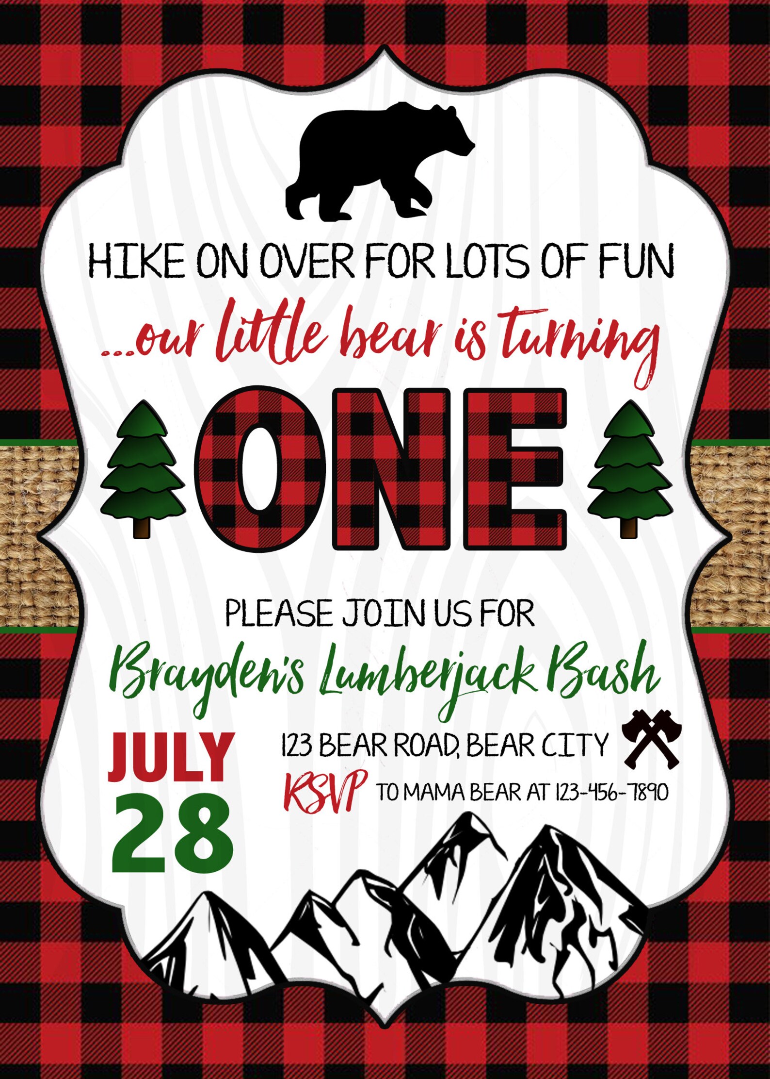 Lumberjack Party Invitations, Lumberjack Birthday, Lumber Jack ...