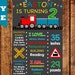 Train Chalkboard Poster Birthday Poster Train Birthday - Etsy