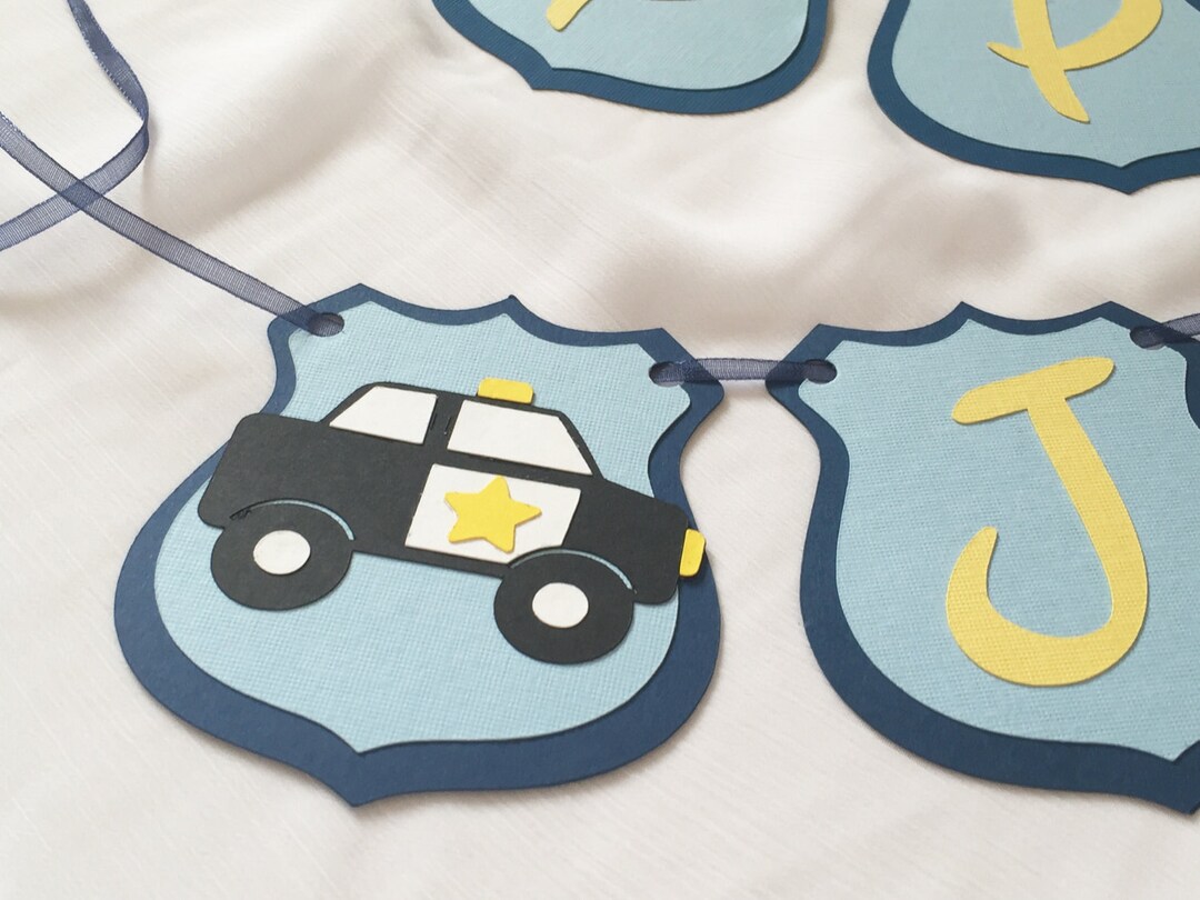 Police Car Banner Police Birthday Banner Boys Birthday - Etsy