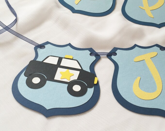 Police Car Banner - Police Birthday Banner - Boys Birthday Banner ...