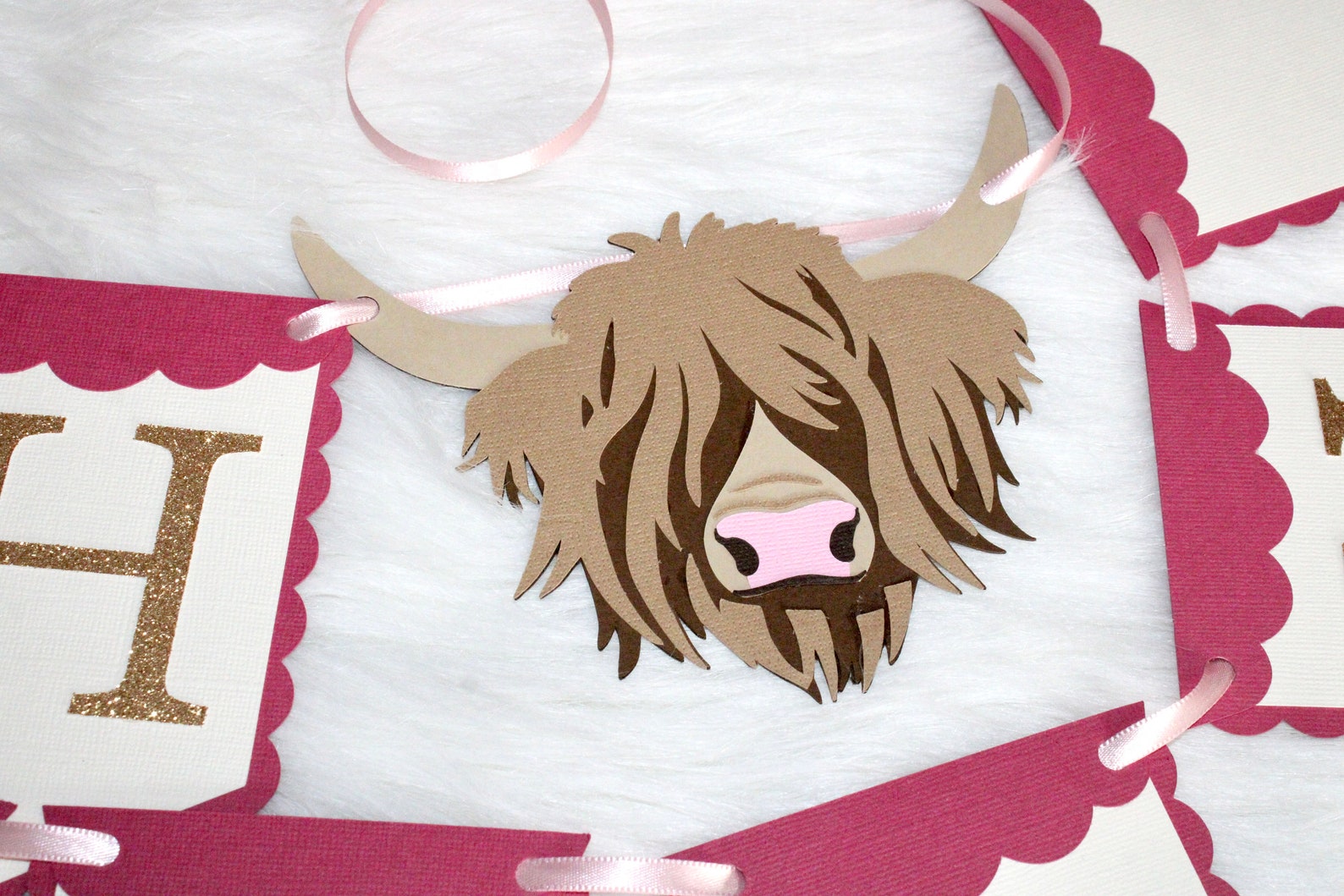Highland Cow Party Banner Baby Shower Birthday Party MADE TO ORDER ...
