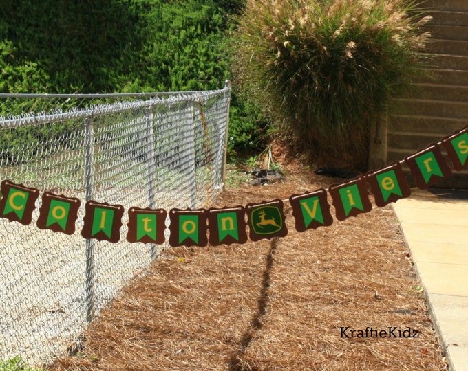 Custom Baby Banner John Deere Theme Personalized Baby Name - Etsy