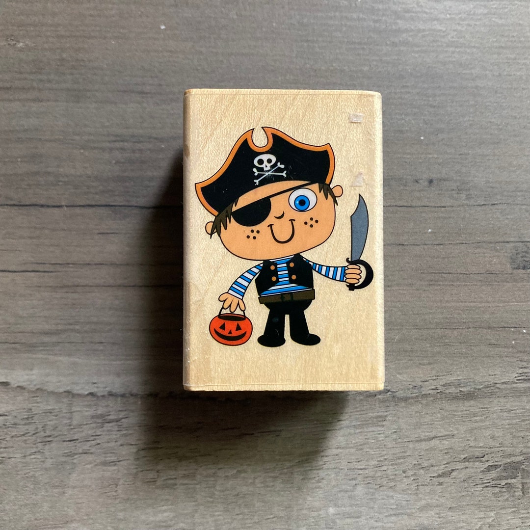 Trick or Treat Pirate Rubber Stamp / Stampabilities / Halloween Stamp ...
