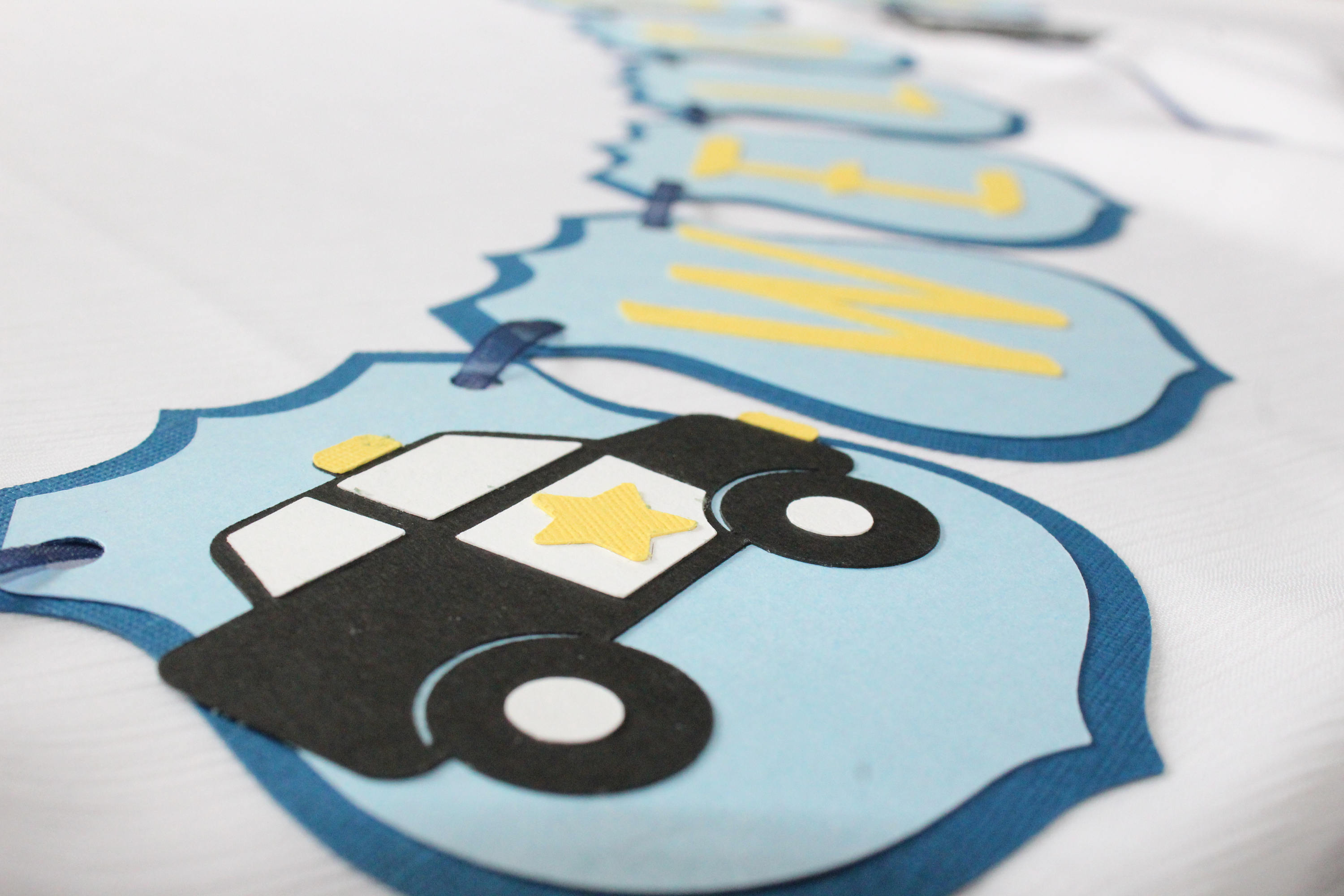 Police Car Baby Shower Banner Police Baby Banner Baby Boy Banner Party ...