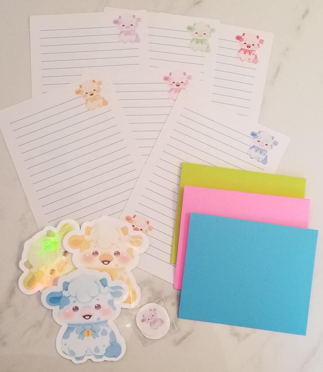 Pastel Cows Mini Stationery Note Paper Set #2 - Etsy