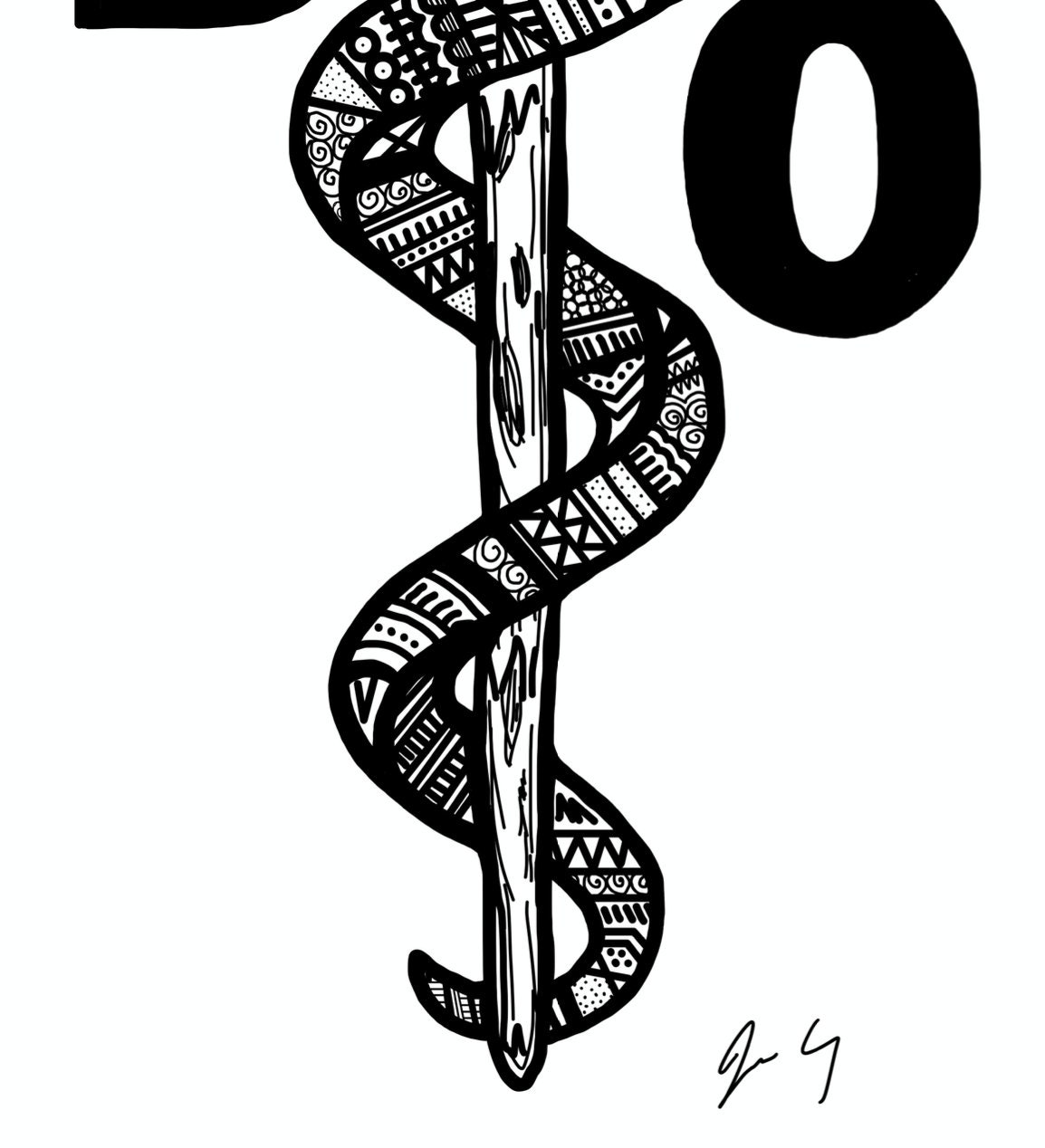 Doctor of Osteopathic Medicine block Letters Asclepius Staff - Etsy ...