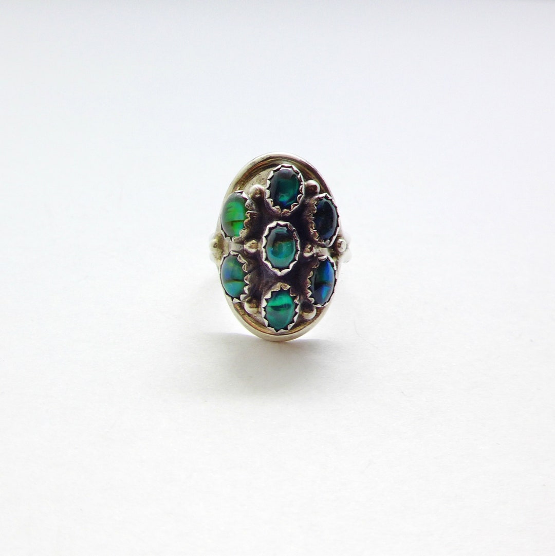 Vintage Jason Livingston Navajo Sterling Silver 925 Bezeled Abalone ...