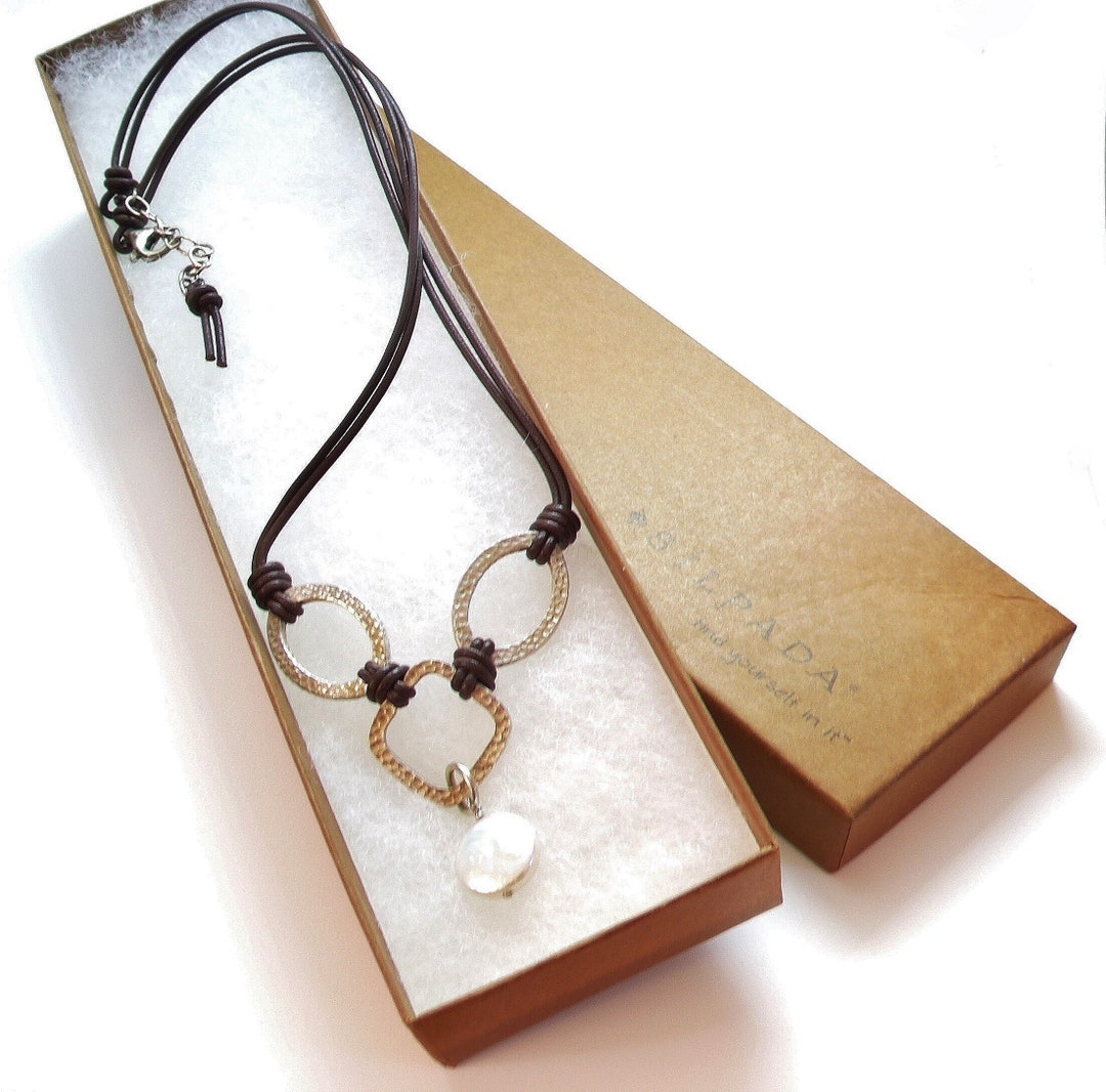 Vintage Silpada Sterling Silver 925 FW Pearl Double Leather Strand ...