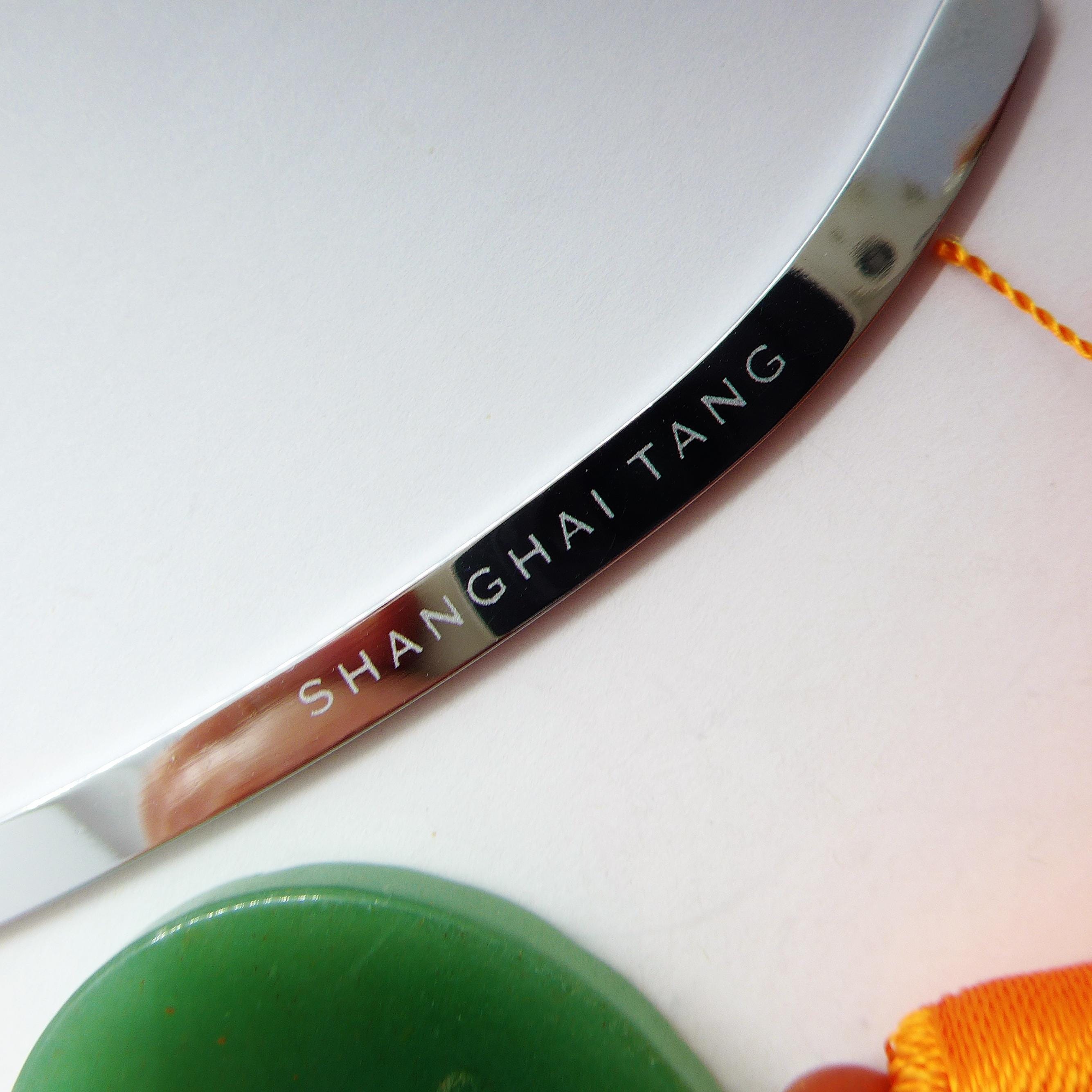 Vintage Shanghai Tang Silver Toned Carved Gemstone Silk Tassel Bookmark ...