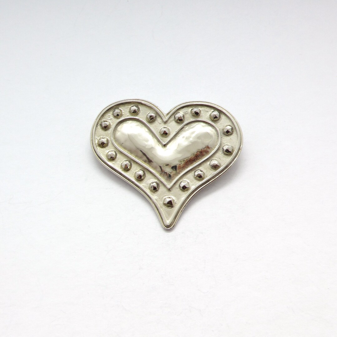Vintage Carlton Ridge for Sutton Hoo 1998 Silver Toned Heart Brooch - Etsy