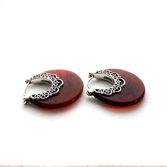 Vintage Merav Indonesia Sterling Silver 925 Carnelian… - Gem