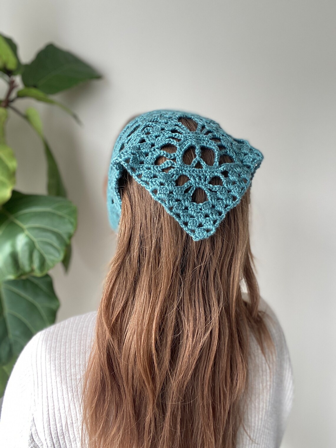 Skull Bandana Teal Crochet Bandana With Skull Details - Etsy