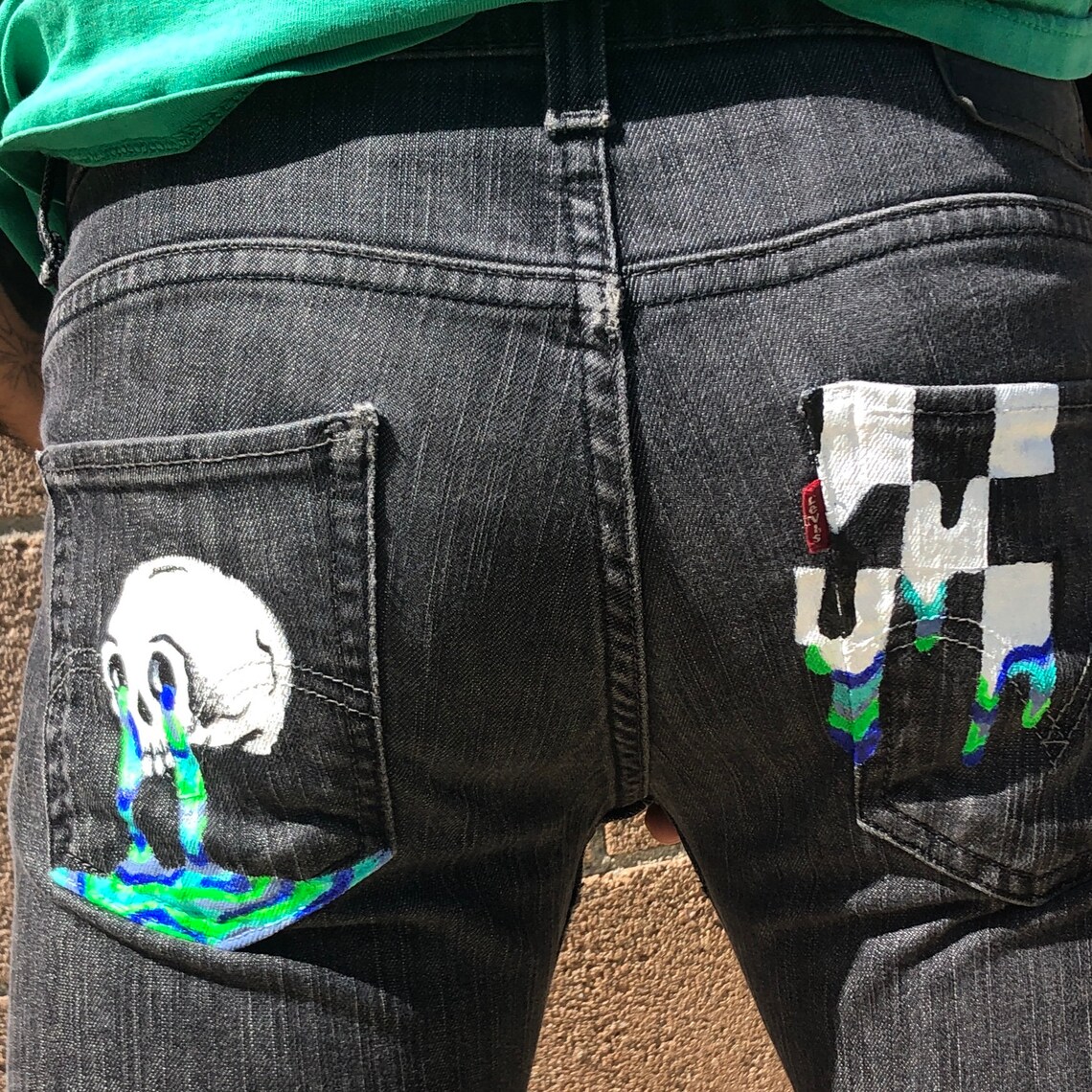 Custom Painted Drip Jeans - Etsy