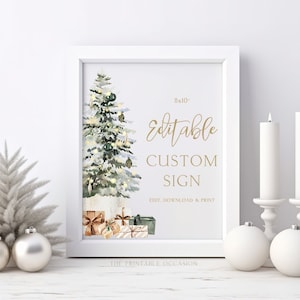 Editable Christmas Custom Sign, Printable Christmas Sign Template, 8x10 ...