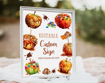Custom Candy Apple Stand Sign Digital Download, DIY Printable Sign ...