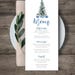 Blue Christmas Menu Template Editable Christmas Tree Dinner Party ...
