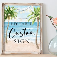 Editable Beach Party Invitation Template - Beach Bash Beach Birthday ...