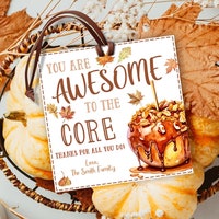 Printable You Are Awesome to the Core Caramel Apple Treat Tags EDITABLE ...