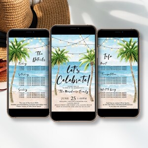 Beach Party Invitation Evite With Details and Itinerary Lets Celebrate ...