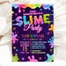 Editable Slime Invitation Glow Slime Party Invitation Template Slime ...
