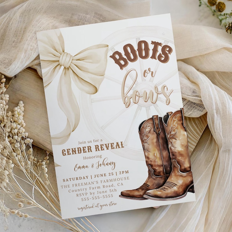 Coquette Boots Invitation - Etsy