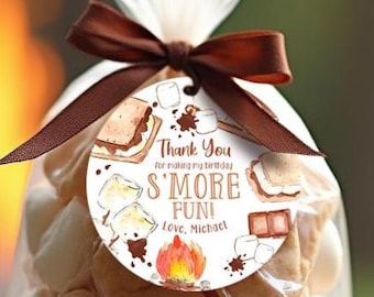 Editable S'mores Birthday Thank You Tags Favor Tags Smore Fun Boy S ...