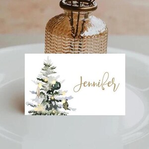 Christmas Dinner Place Card Template Editable Christmas Place Card ...