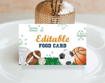 Sports Table Tents Sports Place Cards Sports Food Labels - Etsy
