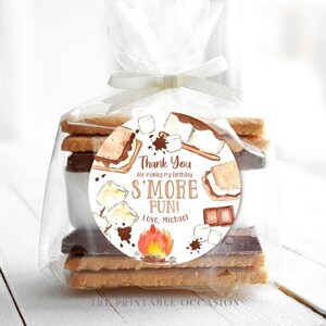 Editable Smores Birthday Thank You Tags Smore Favor Tags Smore Fun ...