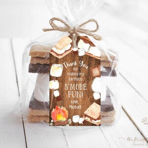 Rustic Smores Thank You Tags Editable Favor Tags Smore Fun Printable ...