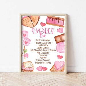 Editable Smores Bar Menu Sign Smores Bar Sign Smores Menu Sign S'mores ...