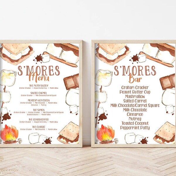 Smores Menu - Etsy