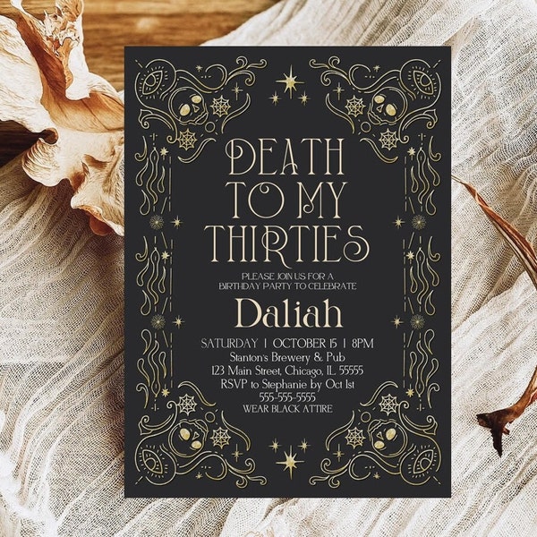 Death to My 30s Invite Editable Funeral for My - Etsy