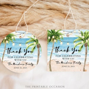 Beach Favor Tag Template, Beach Wedding Tags Printable, Beach Tag ...