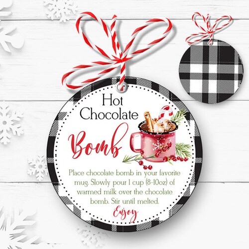 Hot Chocolate Bomb Tags Printable Hot Cocoa Bomb - Etsy