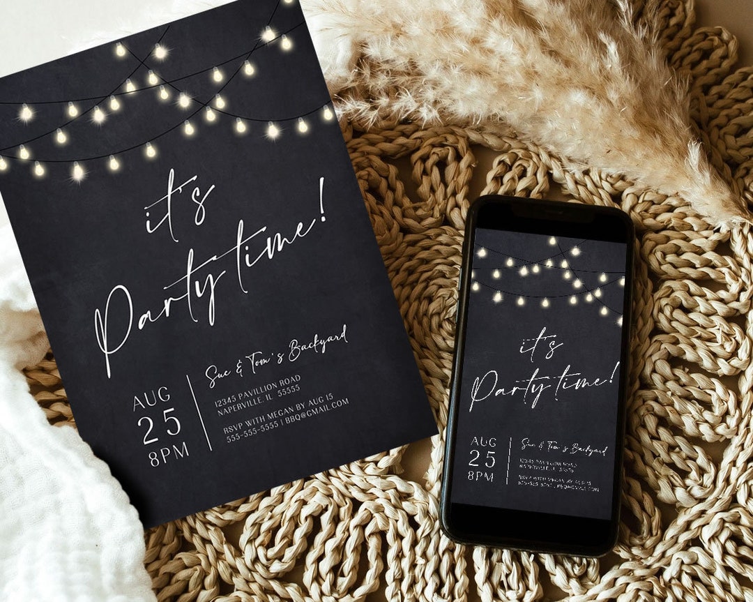 It's Party Time Invitation Template, Adult Party Invitation, Men's or ...