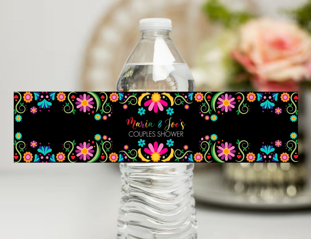 Editable Fiesta Water Bottle Labels Fiesta Couples Shower Taco Bout ...
