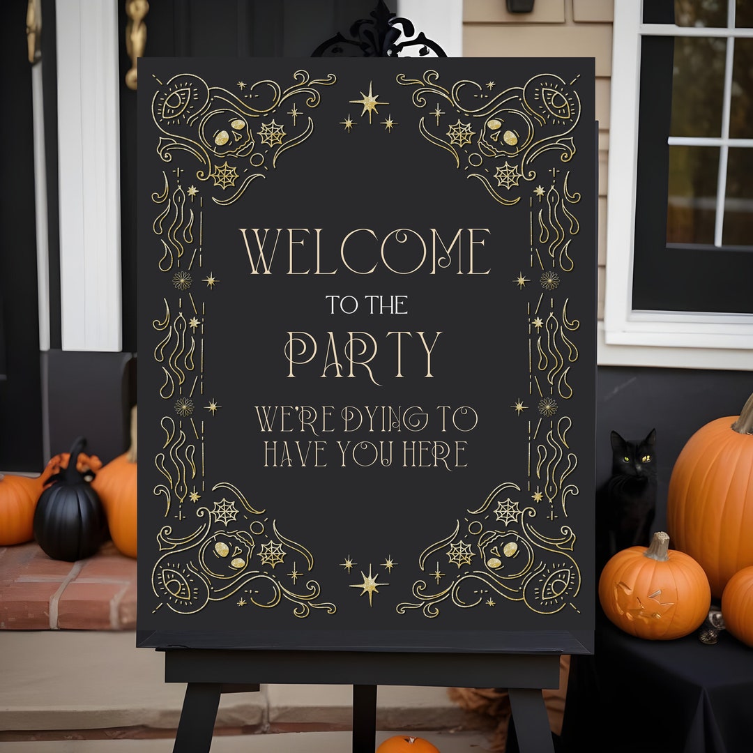 Editable Halloween Party Welcome Sign Mystical Halloween Custom Sign ...