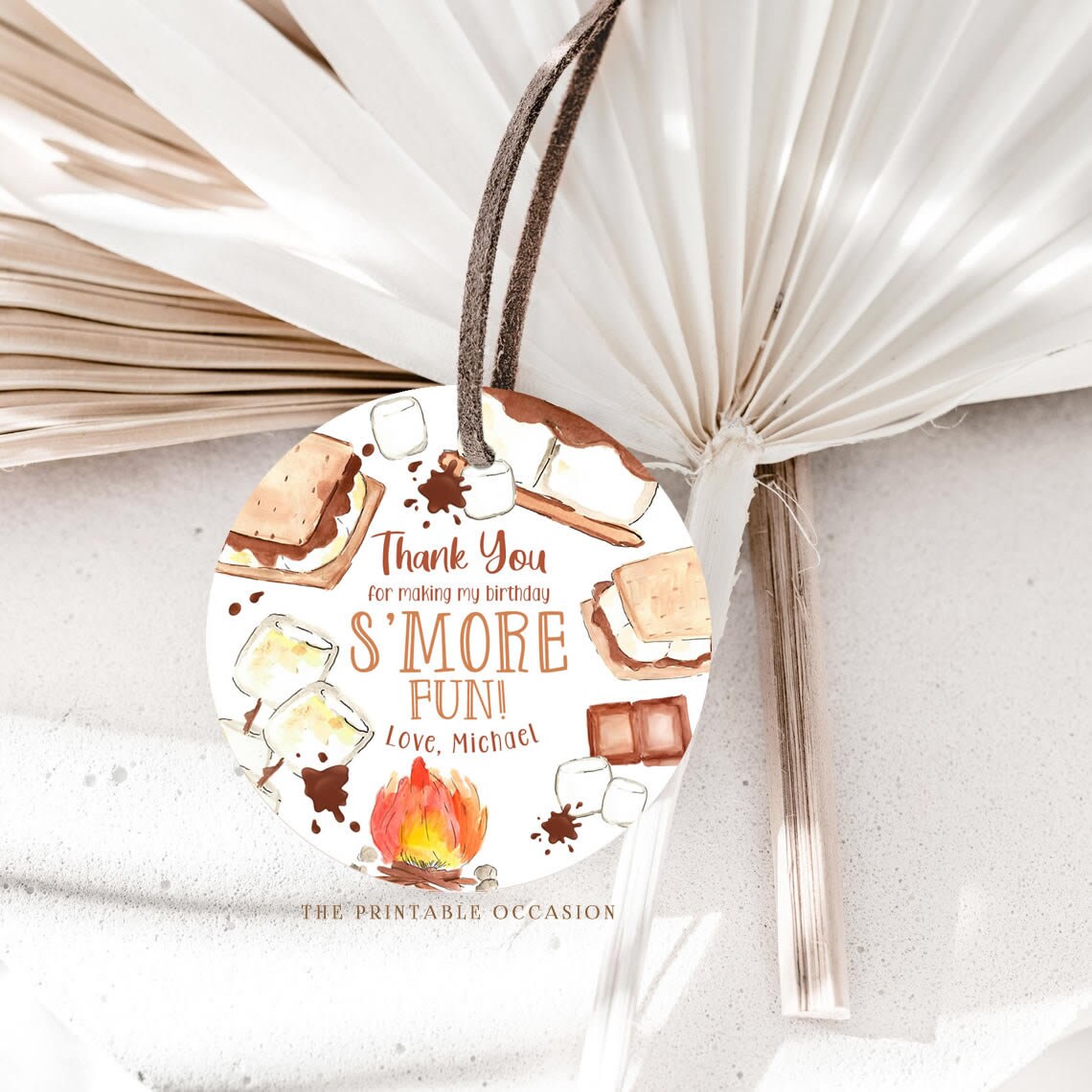 Editable Smores Birthday Thank You Tags Smore Favor Tags Smore - Etsy