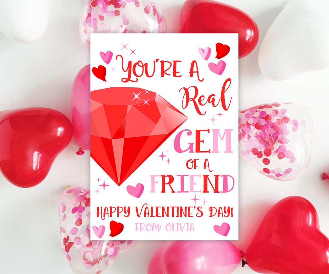 EDITABLE You're A Gem Valentine's Tags Customizable Valentine's Ring ...